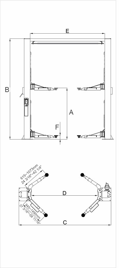 Clear Floor two post lift
