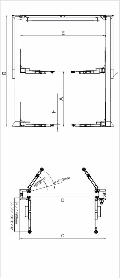 Clear Floor two post lift